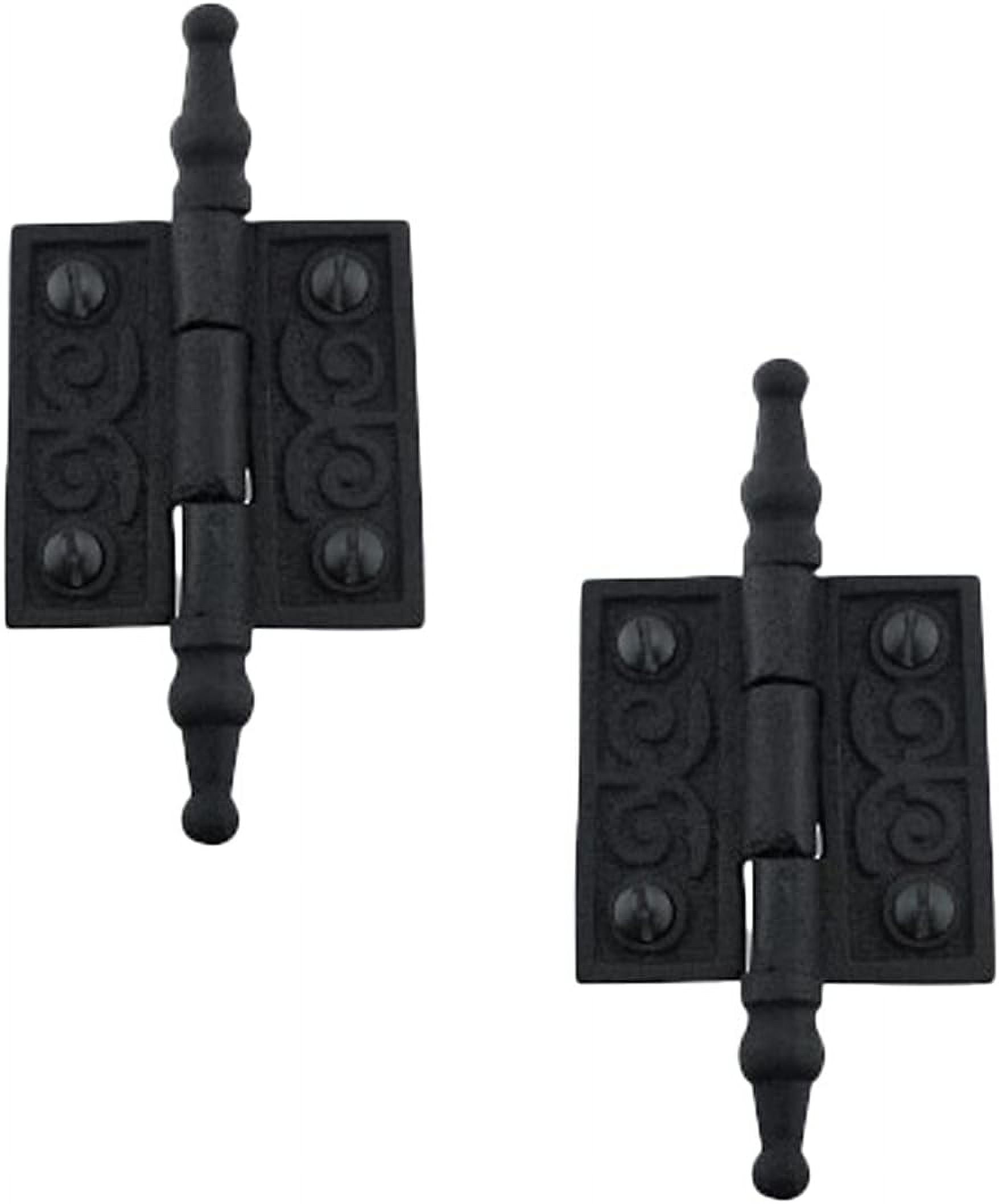 Black Cabinet Door Hinge 2 In. Rust Resistant Wrought Iron Butt Hinge ...