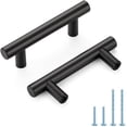 Black Cabinet Handles 2-1/2 Inch Hole Spacing Stainless Steel Drawer ...