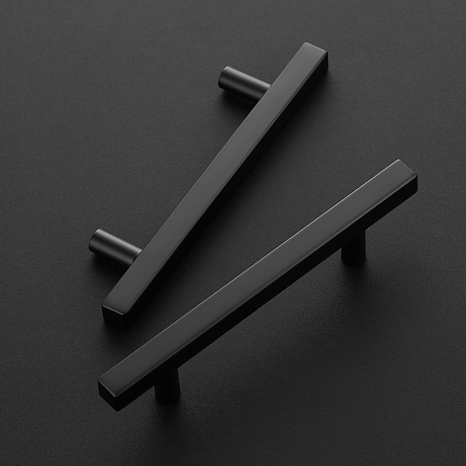 Black Cabinet Handles 5 Pack 4 Inch Matte Black Square Cabinet Pulls ...