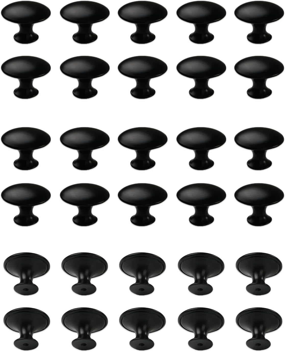 Black Cabinet Knobs, 30 Pcs 1-1/5 inch Dresser Knobs, Matte Black ...