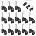 Black Cable Clips Nail in Cable Clip 100 Pcs 8mm Flat Black Ethernet ...