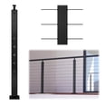 Black Cable Railing Post 36 Inch 36"x2"x2" Level Drilled Surface Mount ...