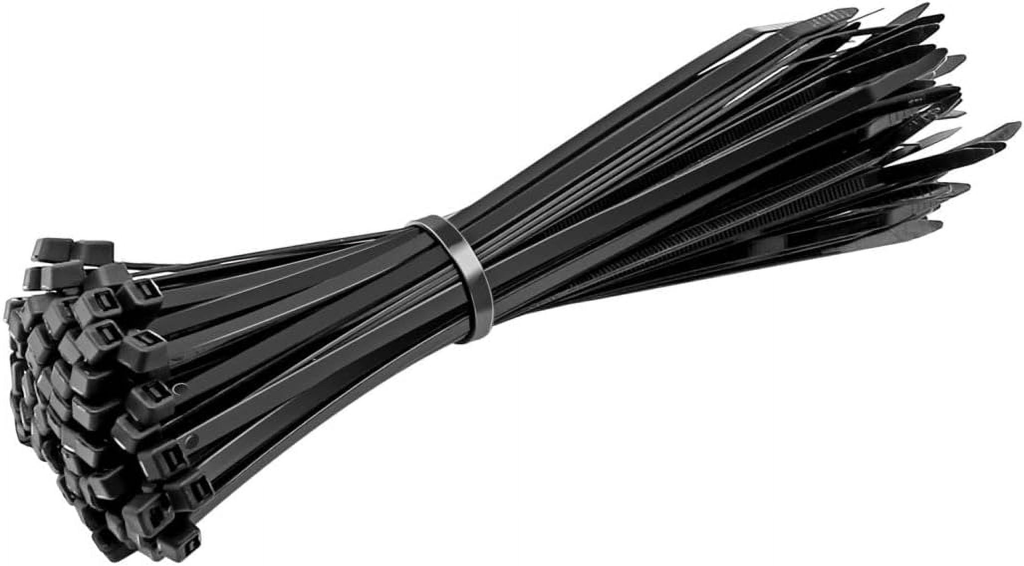 Black Cable Ties, 150mm x 3.6mm, Pack of 100, Premium Nylon Zip Ties ...