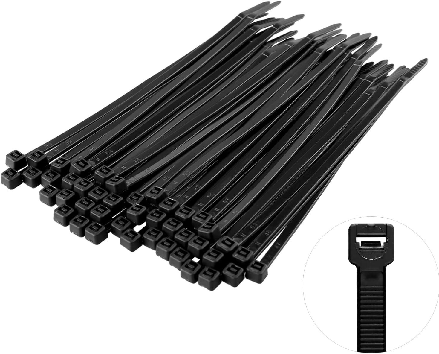 Black Cable Ties 4 inch - 100mm x 2.5mm, Pack of 100, Nylon Zip Ties ...