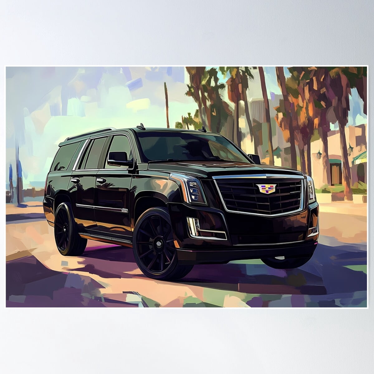 Black Cadillac Escalade – Digital Pop Art Print X Poster Wall Art ...