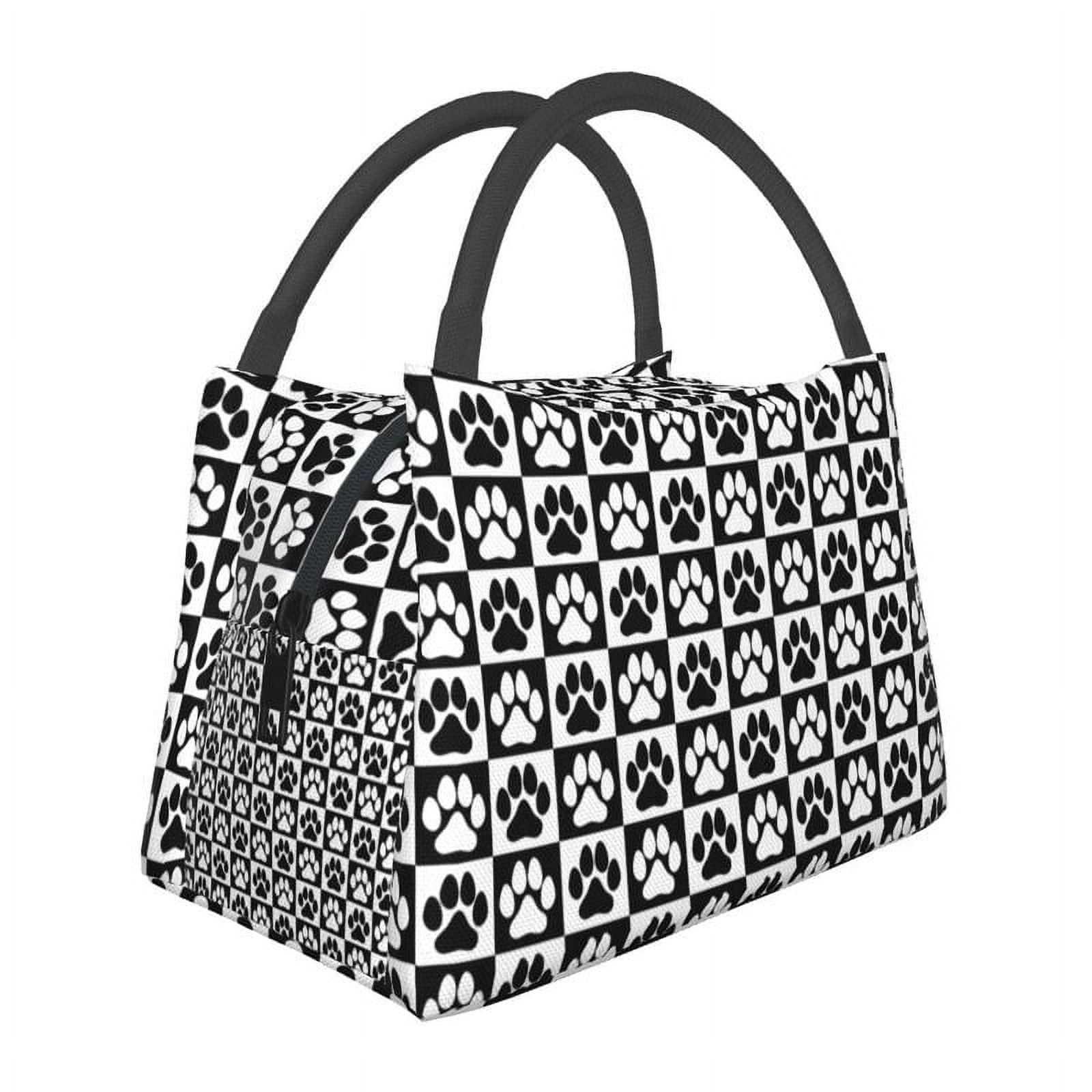 Black Cadmium Green Checkerboard Lunch Box Women Checkered Thermal ...