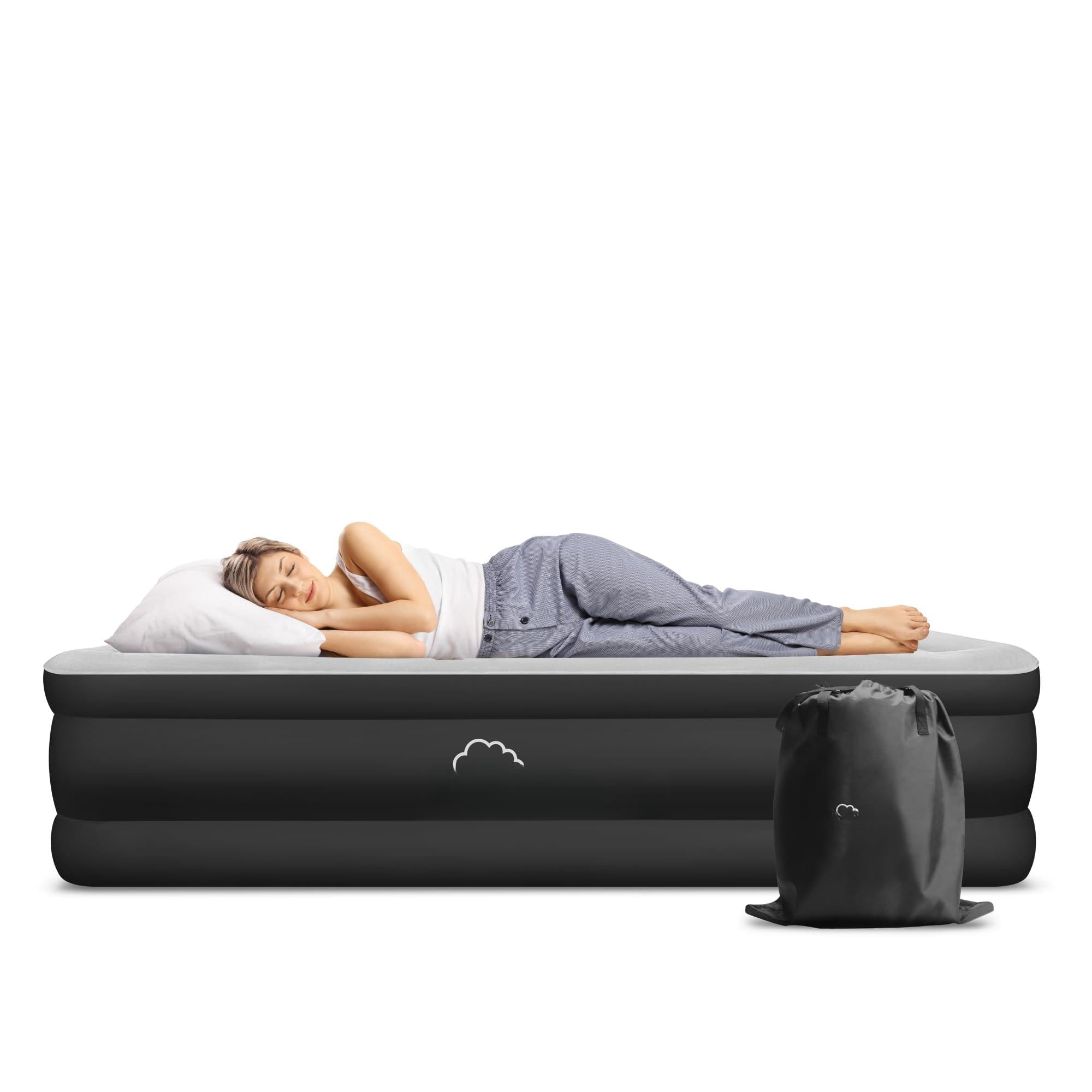 Black California King XL Inflatable Blow Up Air Mattress with Built-in ...