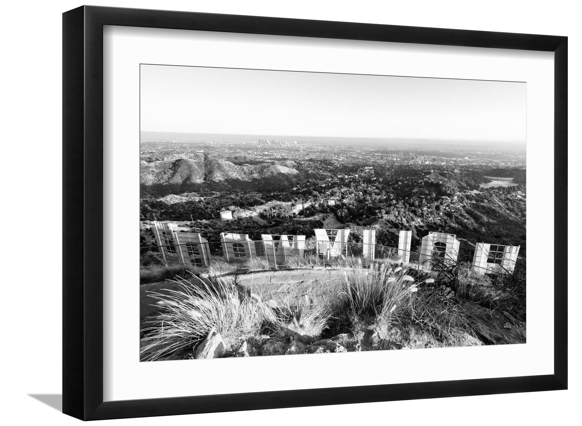 Art.com Black California Series - Back Hollywood Sign Photographic ...