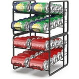 Black Can Organizer Rack Stackable Dispenser, 20 Standard 12oz Cans, 2 ...