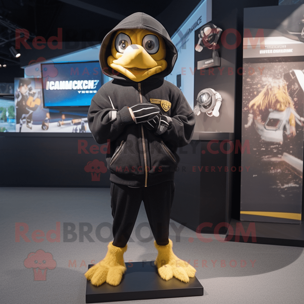 Black Canary REDBROKOLY mascot costume character dressed with a Hoodie ...