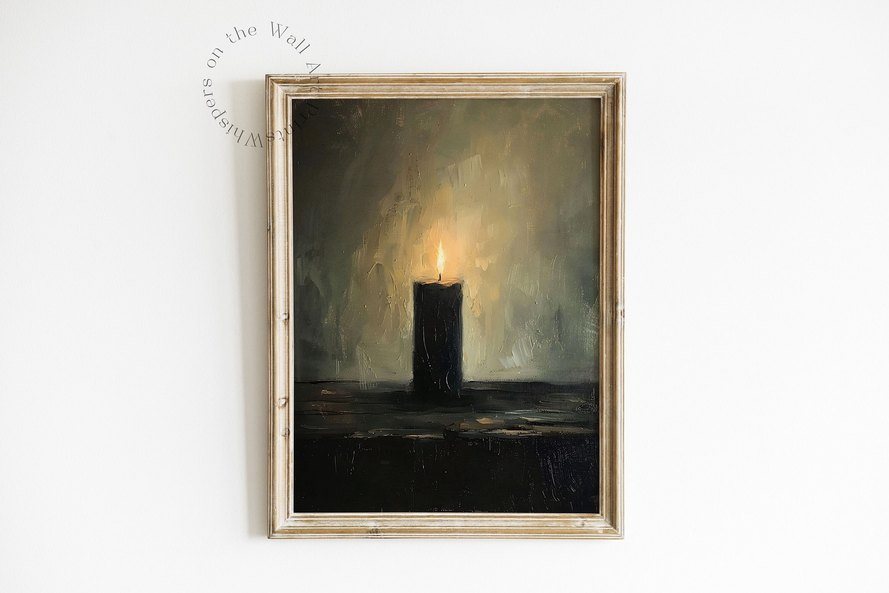 Black Candle Wall Art Gothic Decor Moody Art Dark Art Painting ...