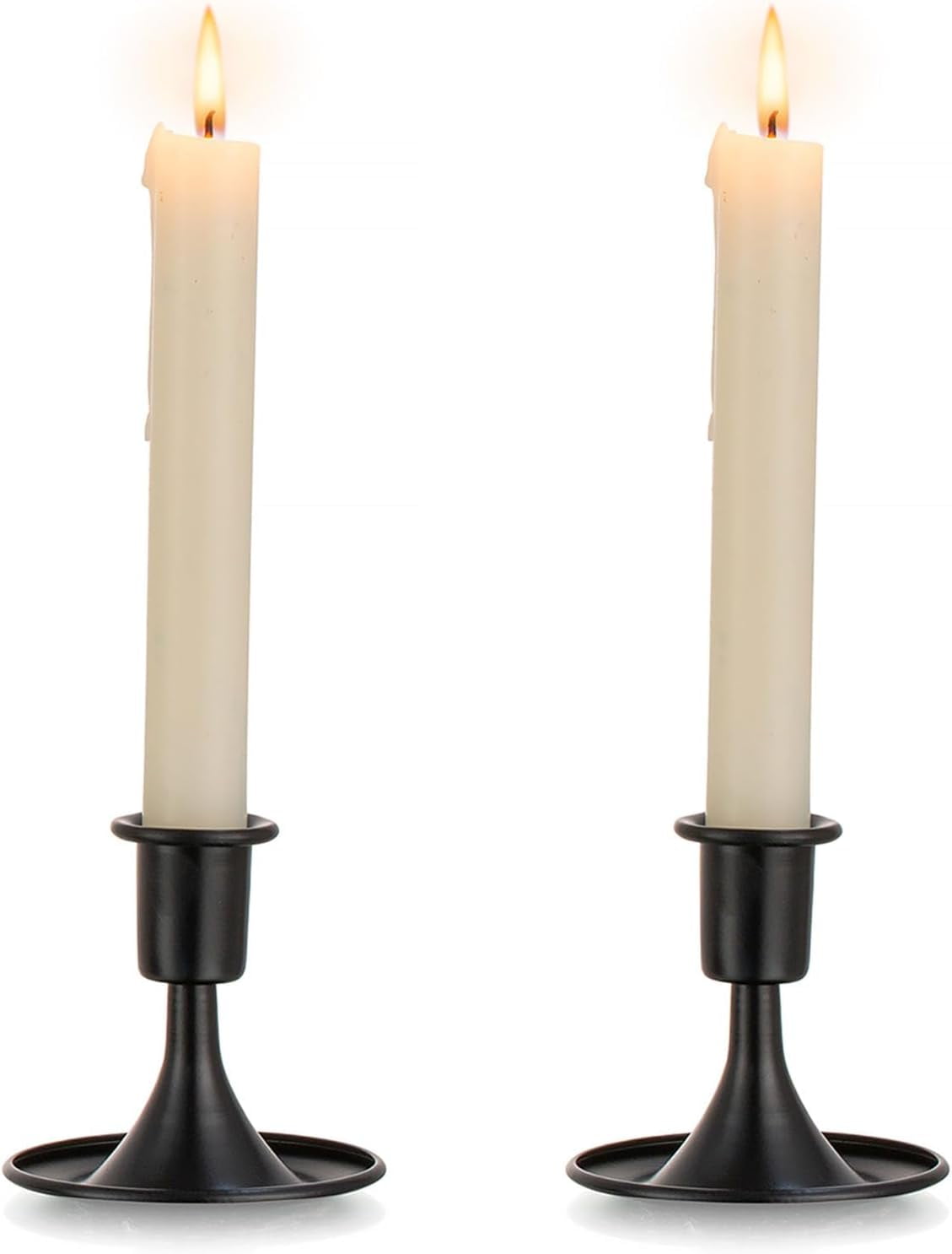 Black Candlestick Candle Holders for Taper : Romadedi Candle Stick ...