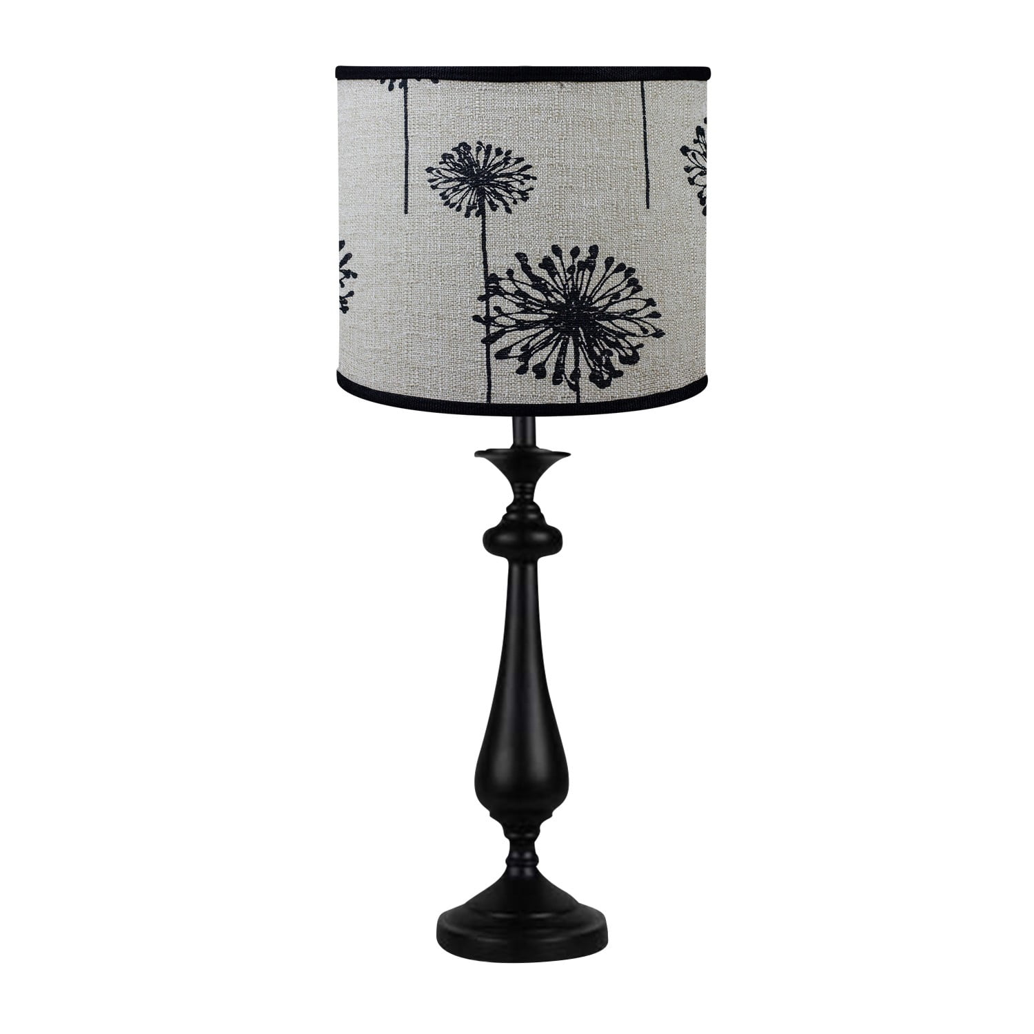 Black Candlestick Dandelion Shade Table Lamp - Walmart.com