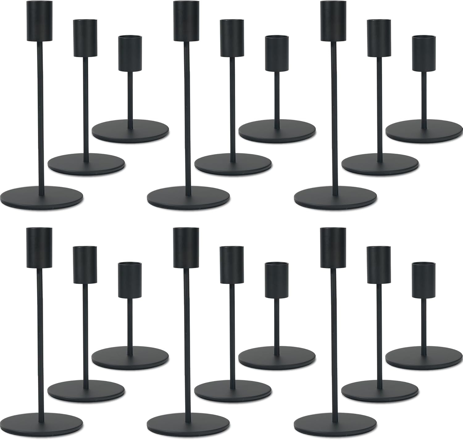 Black Candlestick Holders Bulk for Taper Candles Decorative Metal Candelabra Candle Holders Fit ...