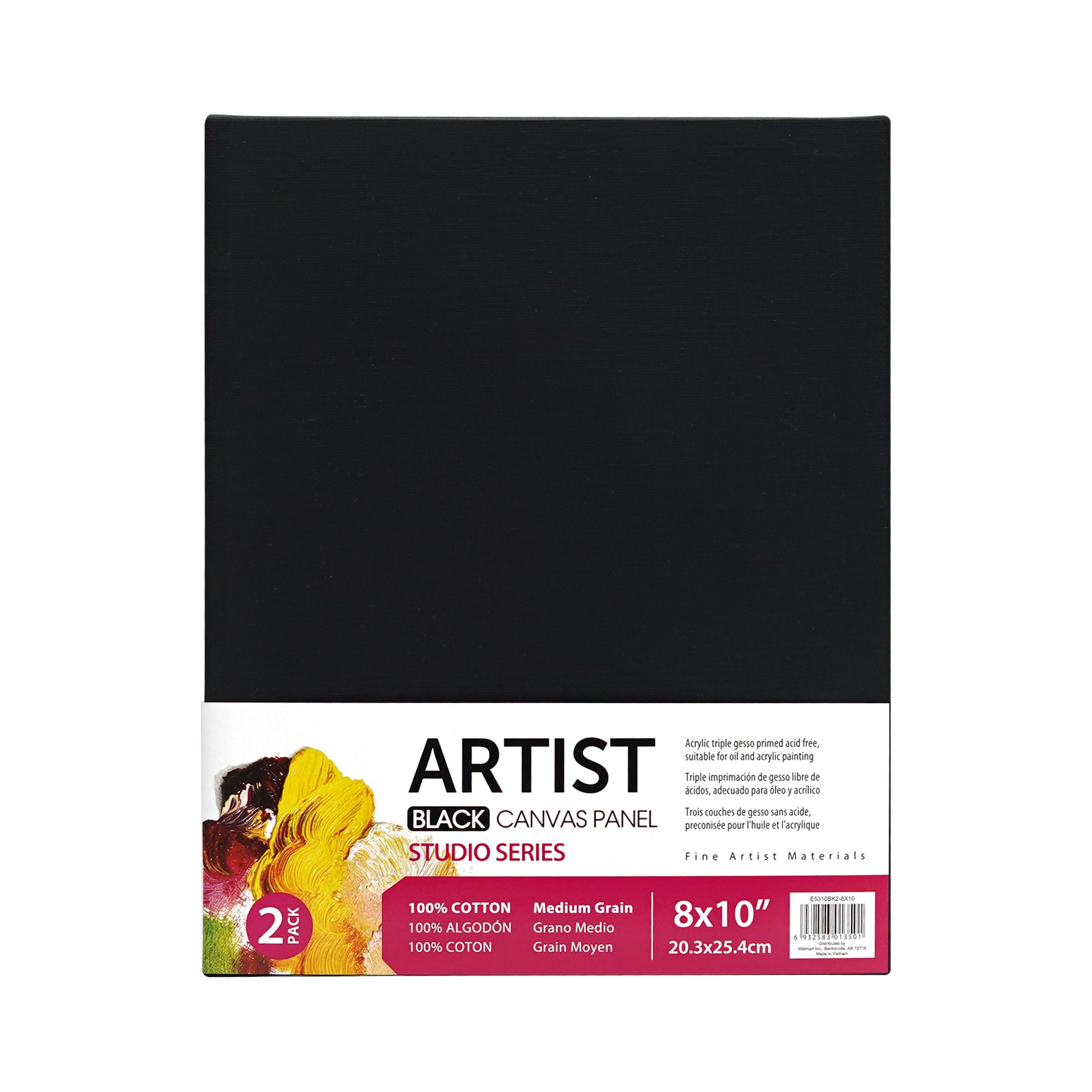 Black Canvas Panel, 100% Cotton Acid Free Canvas, 8"X10", 2 Pieces ...