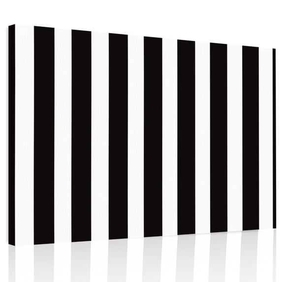 Black and Canvas Print Wall Art, White Stripe Wall Decor Modern Artwork ...