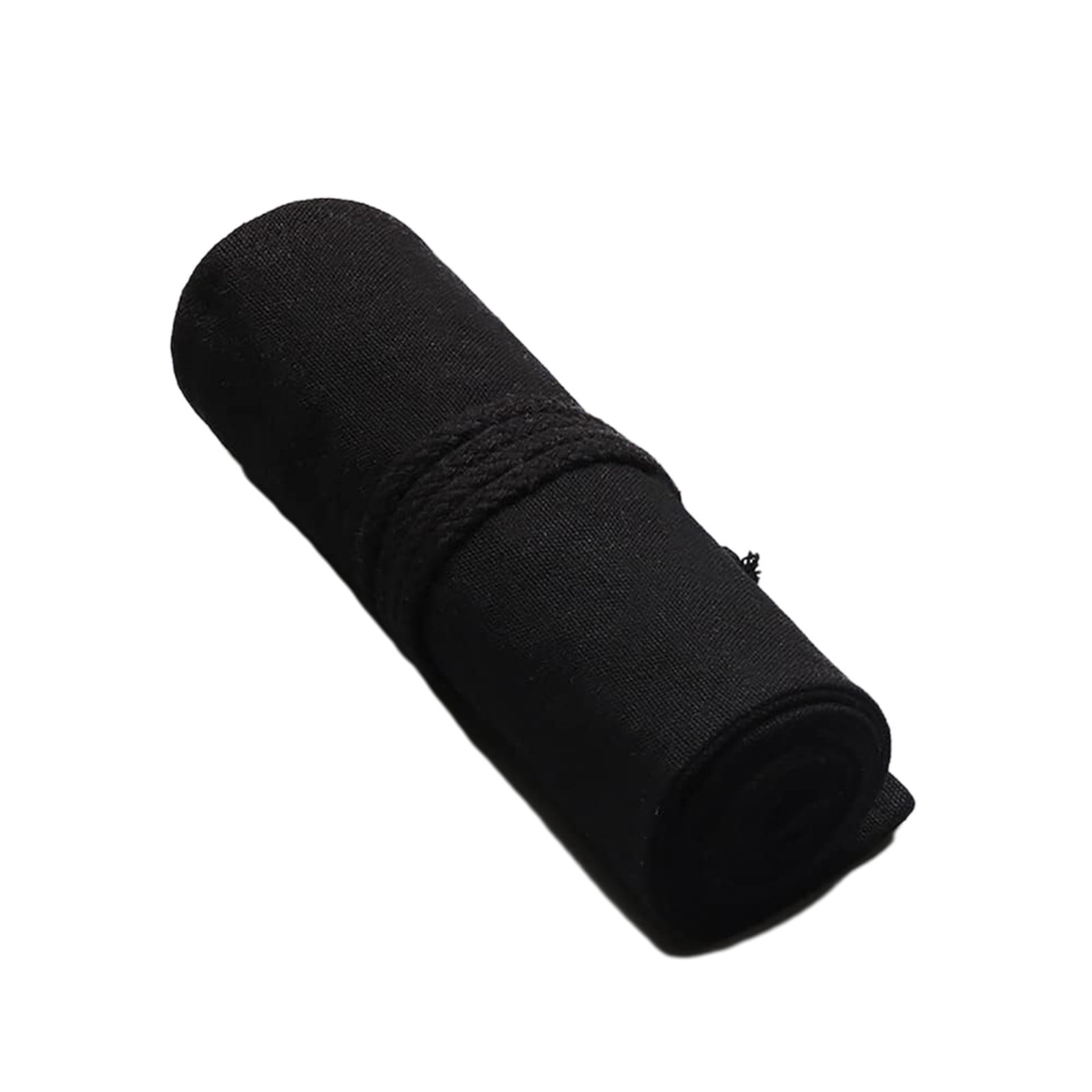 Black Canvas Roll Up Pencil Case Wrap Organizer for Colored Pencils ...