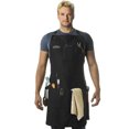 Black Canvas Work Apron, Cross Back Straps, Multiple Tool Pockets ...
