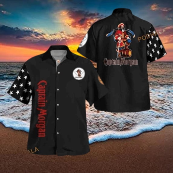 Black Captain Morgan Funny Hawaiian Shirt Gift For Wine Lovers ...