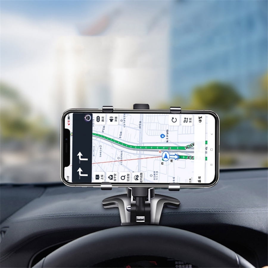 Black Car Dashboard Clamp Mount 360° Adjustable Rotation Cell Phone GPS ...