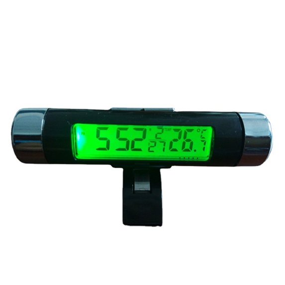 Black Car Dashboard Digital LCD Green Backlight Thermometer Calendar ...