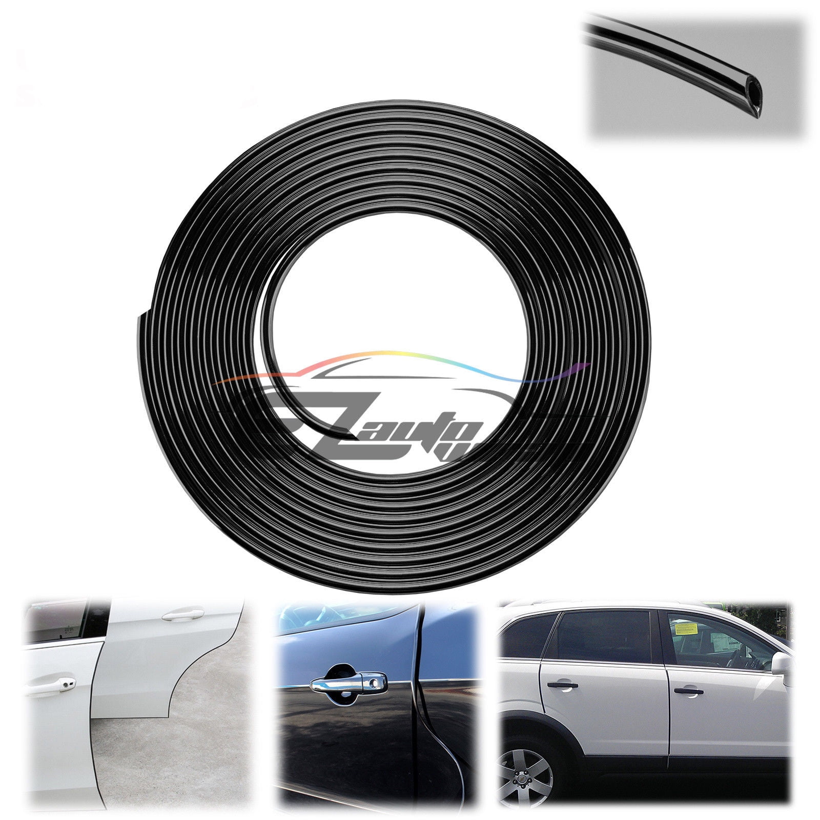 Black Car Door Edge Guard Molding Trim DIY Protectors Strip - Walmart.com
