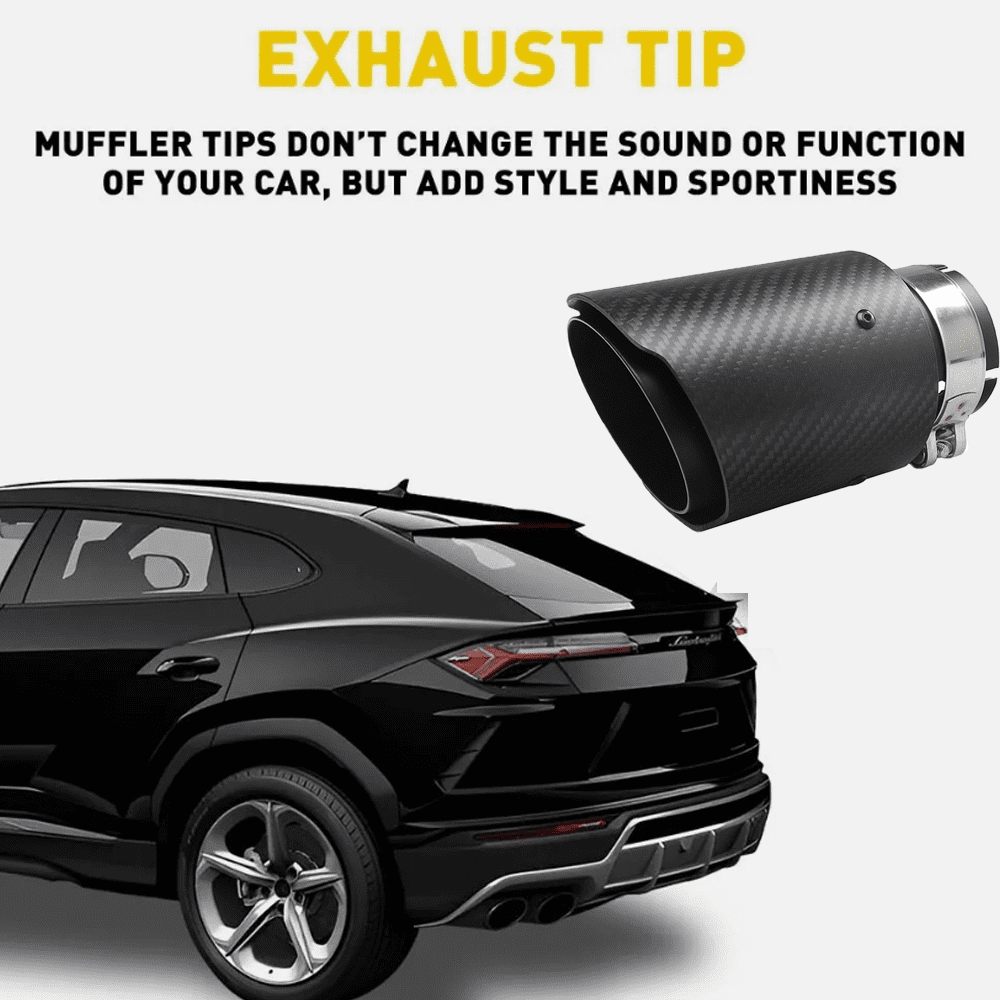 Black Car Exhaust Pipe Tip Rear Tail Throat Muffler Stainless Steel ...