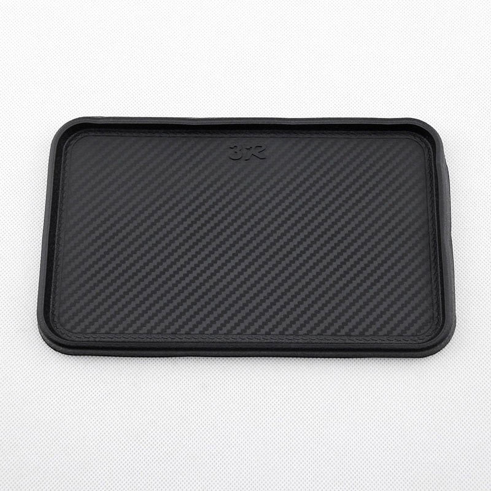 Black Car Front Dashboard Silicone Non-Slip Storage Catcher Pad Mat ...