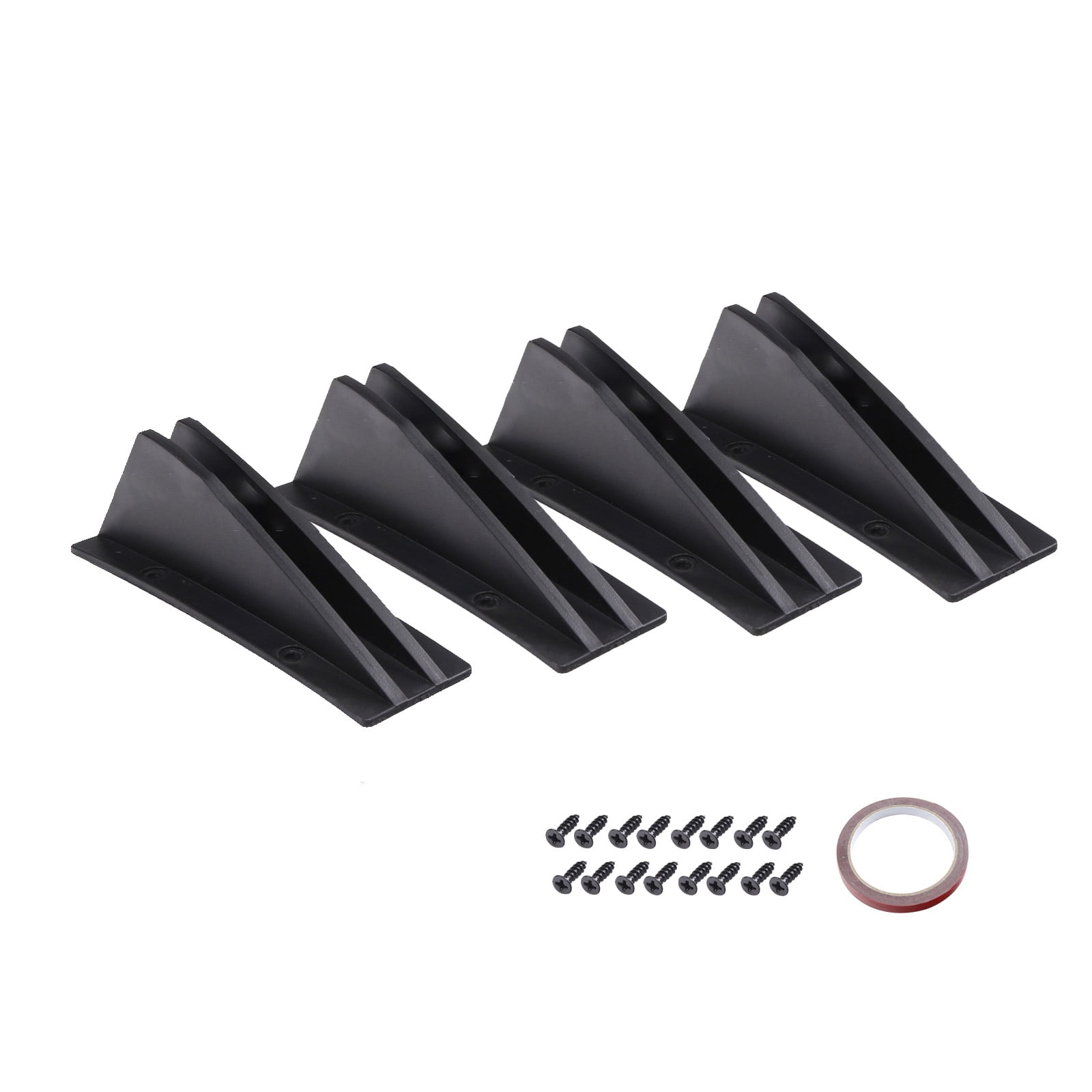 Black Car Modified Rear Bumper Diffuser Spoiler Plastic Rear Bumper Lip ...