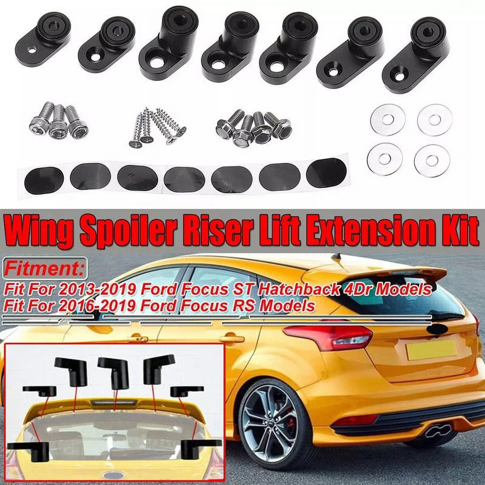 Black Car Rear Trunk Spoiler Wing Riser Lift Extension Kit for Focus ...
