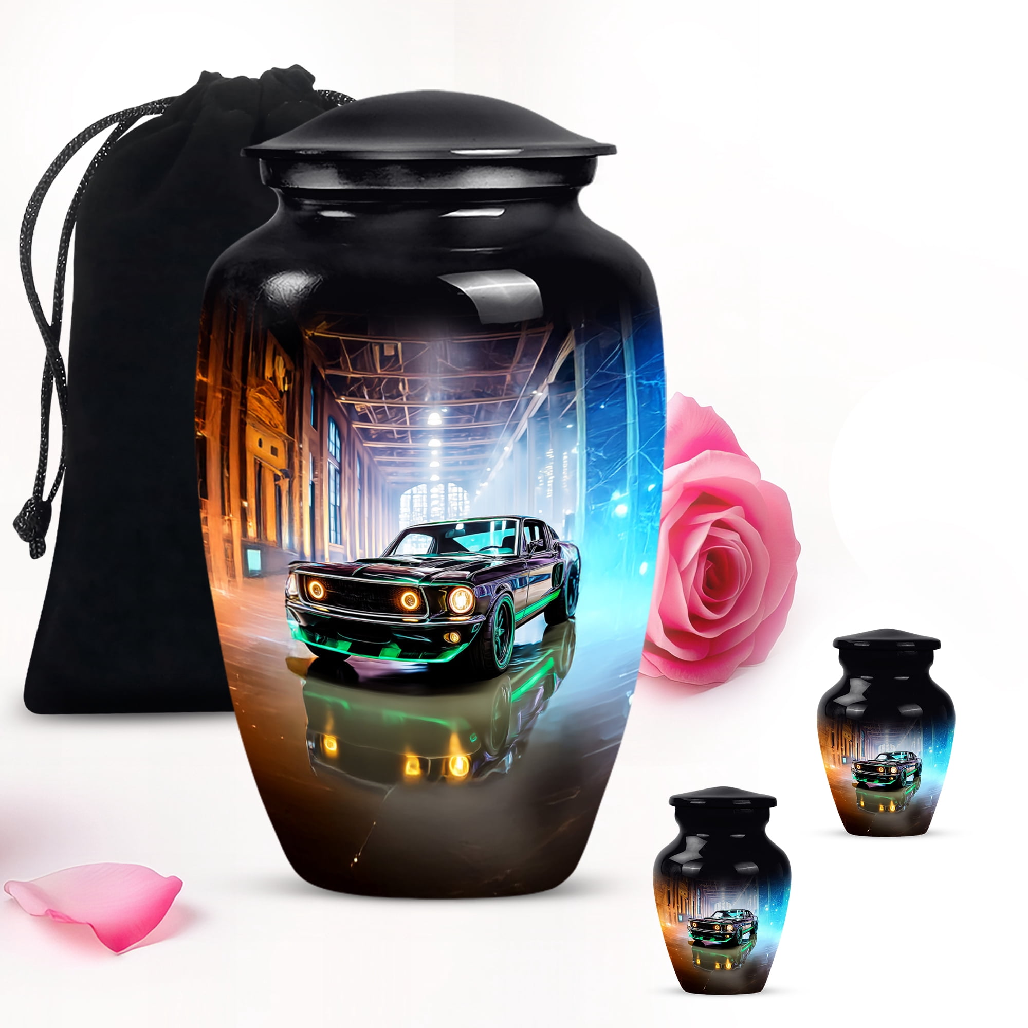 Black Car Small Burial Urns For Human Ashes Adult Male & Female - Large ...