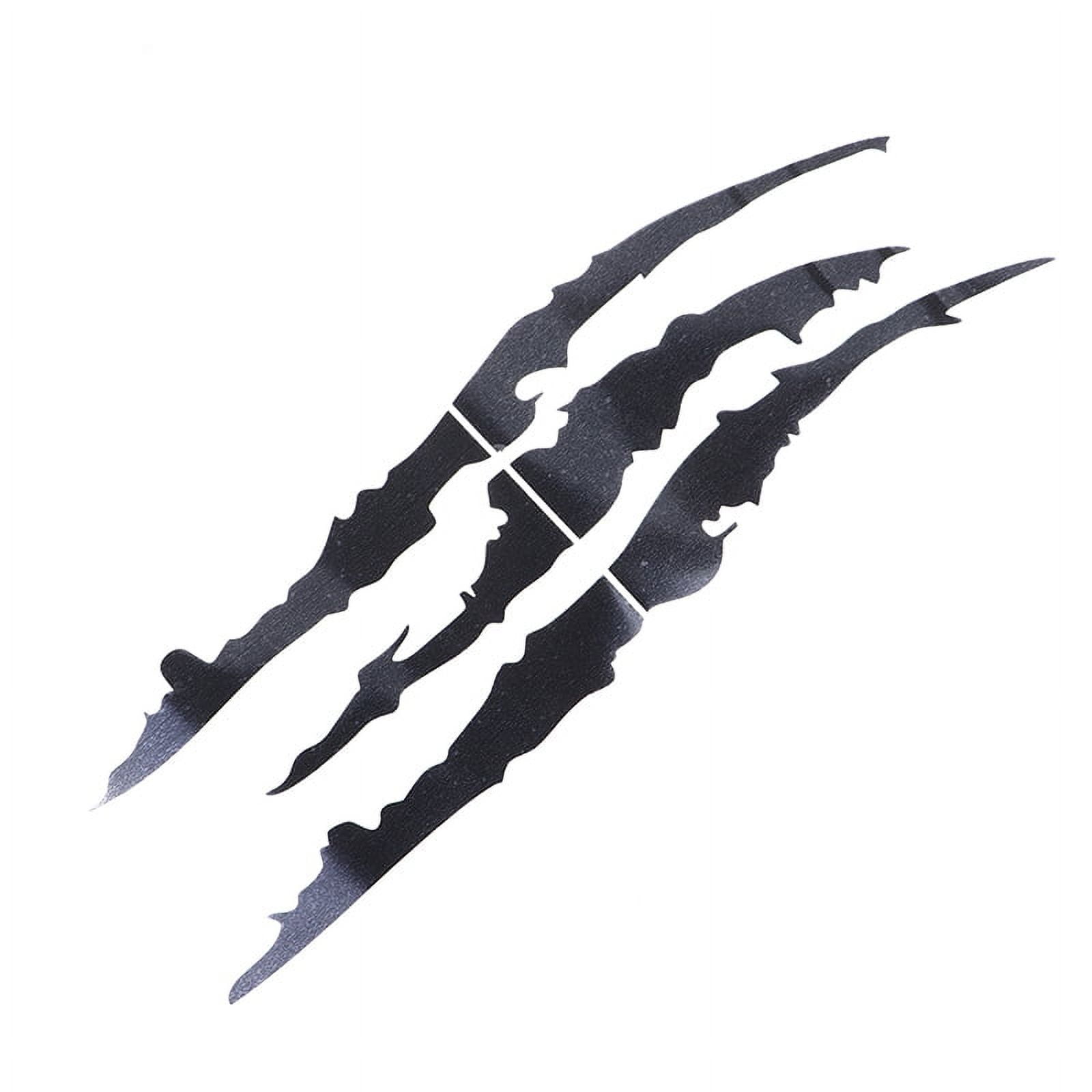 (Black) Car Stickers Reflective Monster Claw Marks Scratch Stripe Marks ...