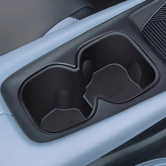 Black Car Water Cup Holder Storage Box Anti-Slip Fixed Beverage Holder ...