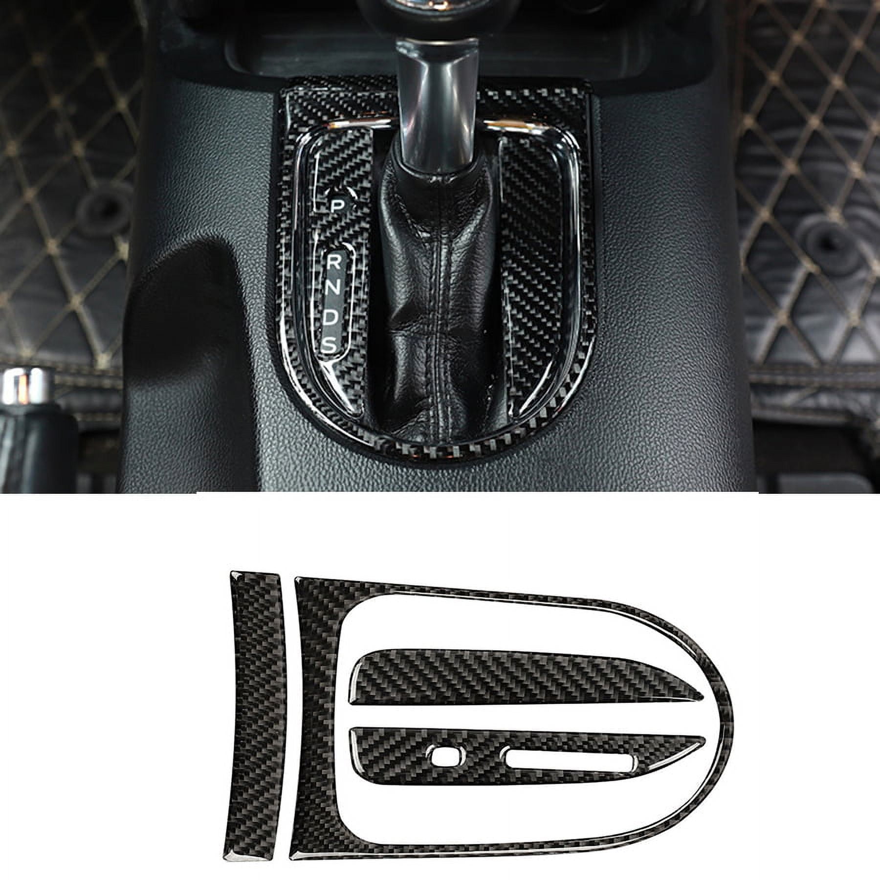 Black Carbon Fiber Look Interior Gear Shift Panel Trim For 2015-19 Ford ...