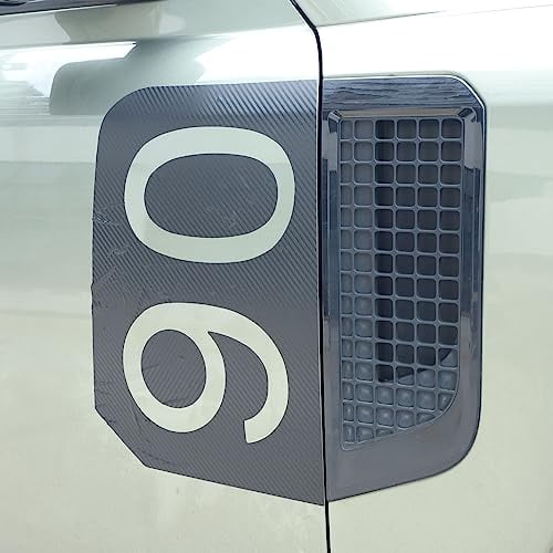 Black & Carbon Fibre Tecture Car Vinyl Decal Front Fender Stickers ...