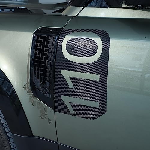 Black & Carbon Fibre Tecture Car Vinyl Decal Front Fender Stickers ...