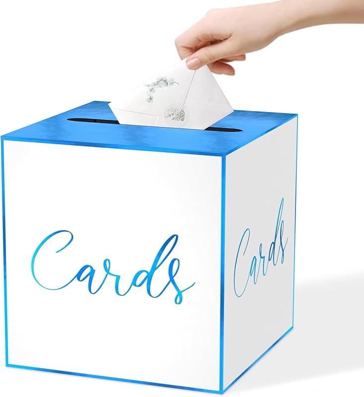 Black Card Box for Party, 8.7" Gift Cards Receiving Box Holder for ...