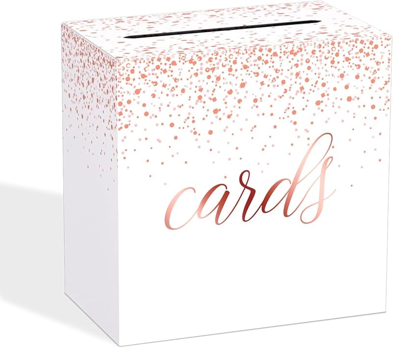 Black Card Box for Party, 8.7" Gift Cards Receiving Box Holder for ...