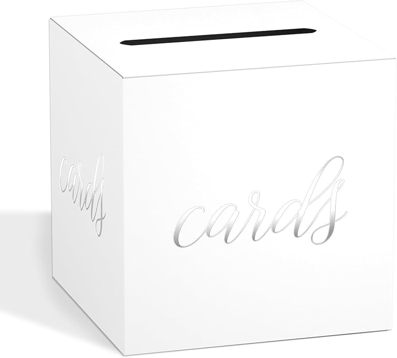 Black Card Box for Party, 8.7" Gift Cards Receiving Box Holder for ...