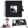 Black Card DIY Scrapbook With Ribbon Memory Book For Photo Album And ...