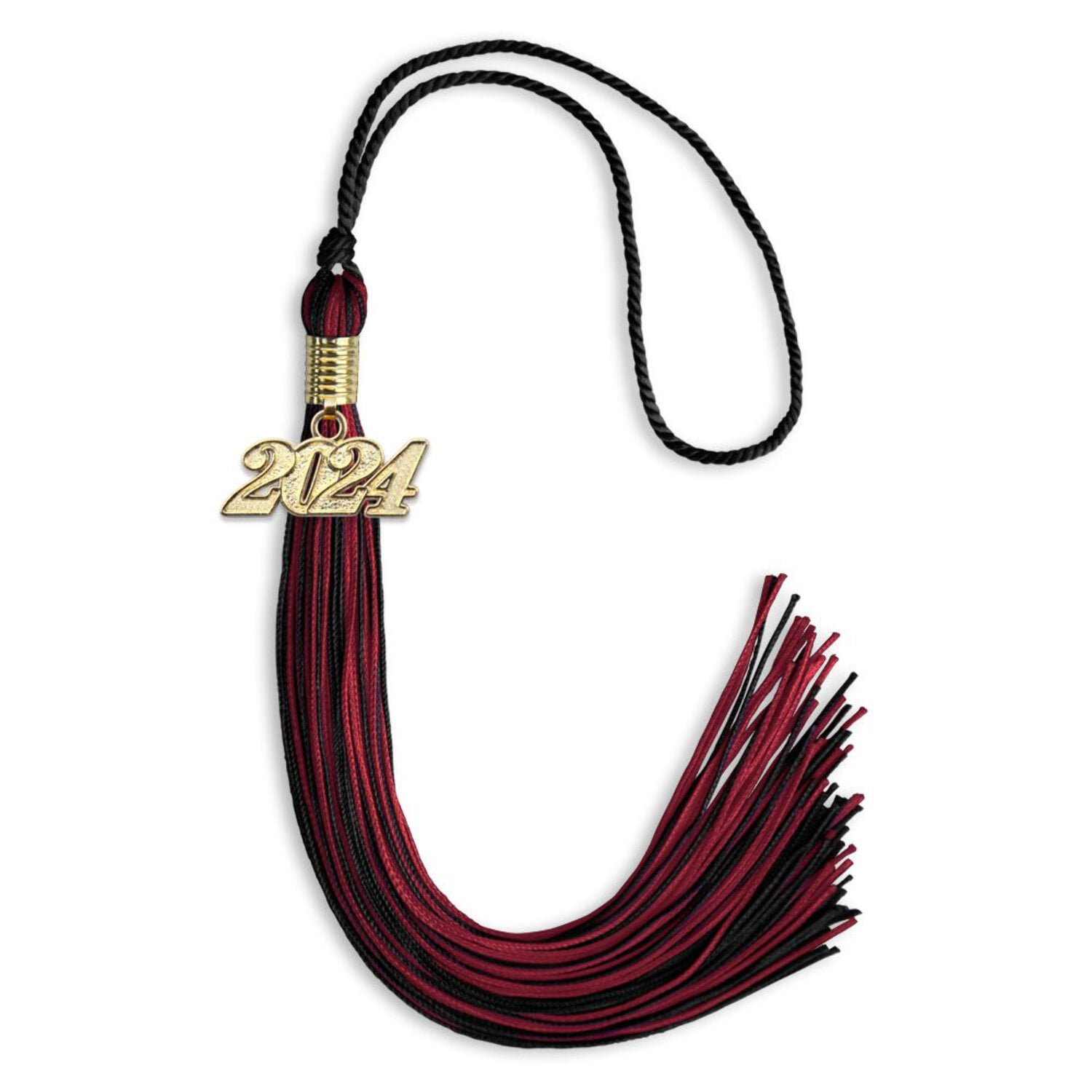 Endea Graduation Black/Cardinal Mixed Color Graduation Tassel with Gold ...