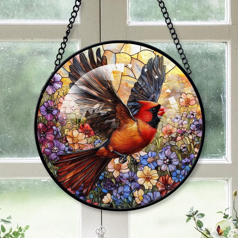 Black Cardinal Stained Glass Suncatcher, Black Cardinal, Black Cardinal ...