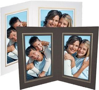 Black Cardstock Double Photo Folder Frame W/Black Border (Sold In 25S ...