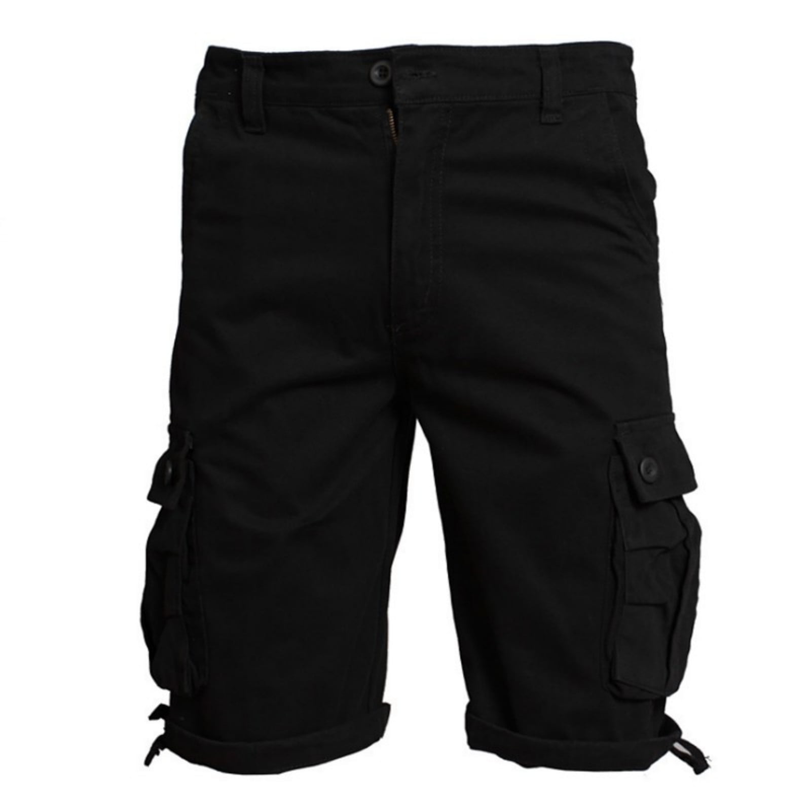 Black Cargo Shorts Plus Size Shorts For Men Men's Casual Stretch Cargo ...