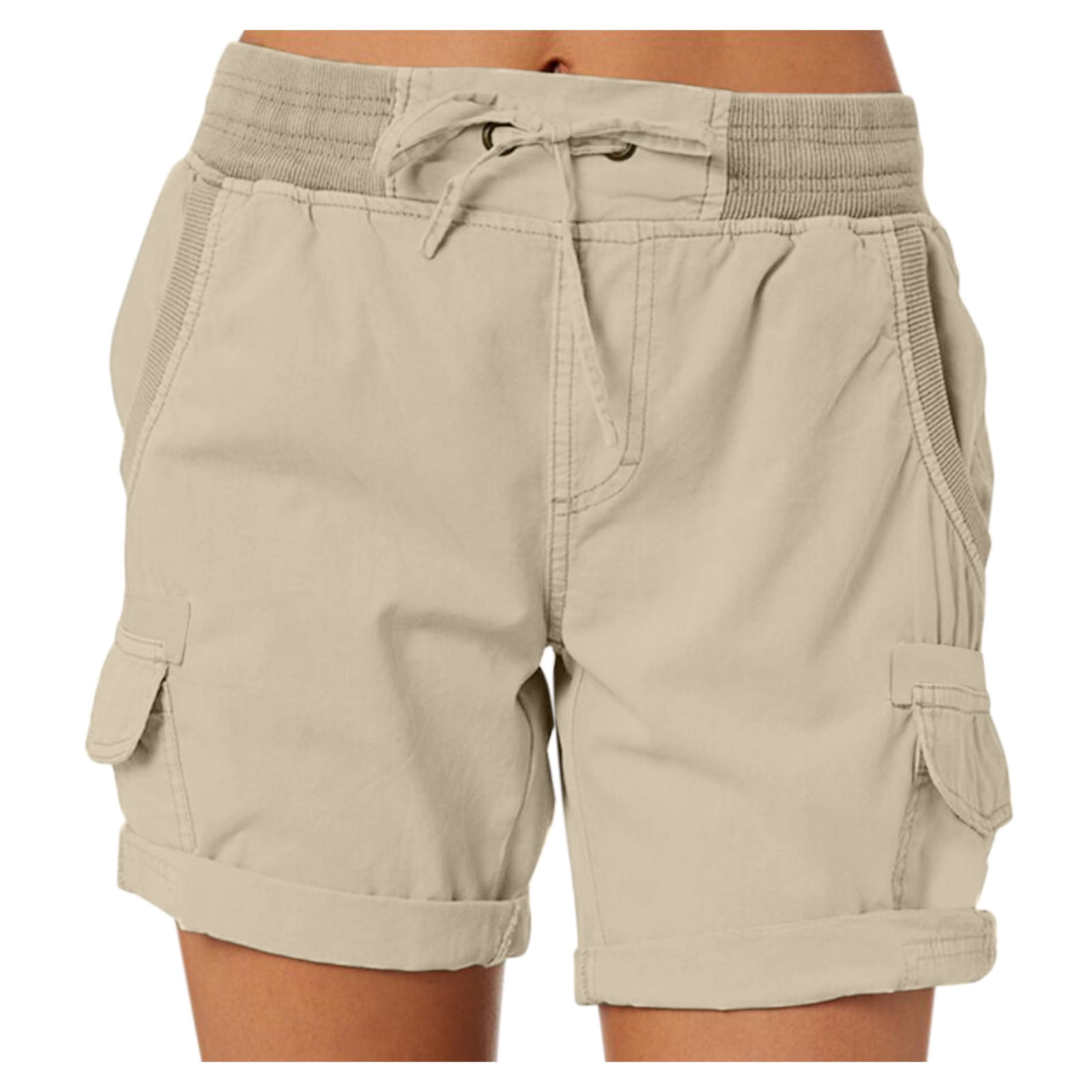Black Cargo Shorts Women High Waisted Trendy Quick Dry 6 Pockets ...