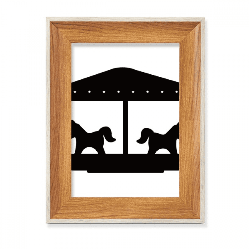 Black Carousel Amusement Park Outline Desktop Wooden Photo Frame ...
