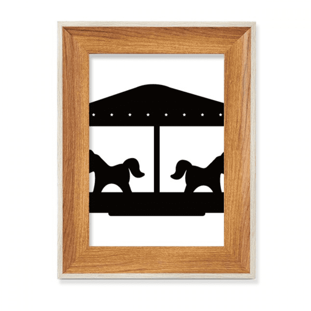 Black Carousel Amusement Park Outline Desktop Wooden Photo Frame ...