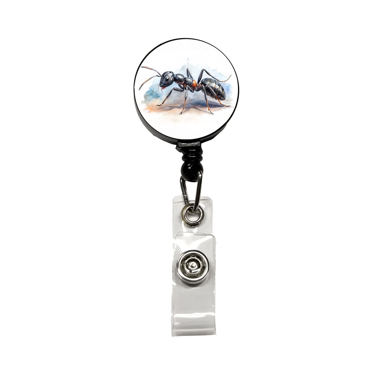 Black Carpenter Ant Watercolor Retractable Reel ID Badge Key Card Name ...