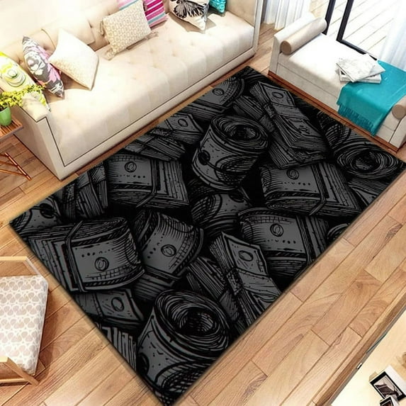Black Cartoon Area Rug Carpet Rug for Living Room Bedroom Sofa Doormat ...