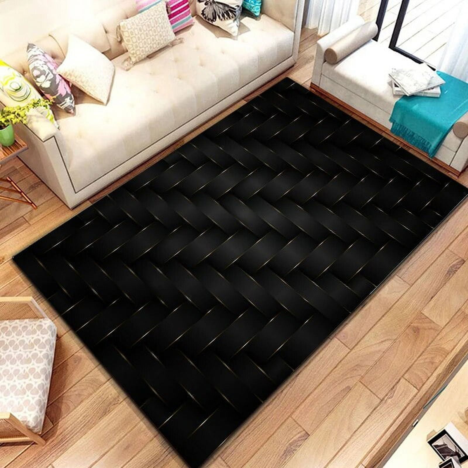 Black Cartoon Area Rug Carpet Rug for Living Room Bedroom Sofa Doormat ...